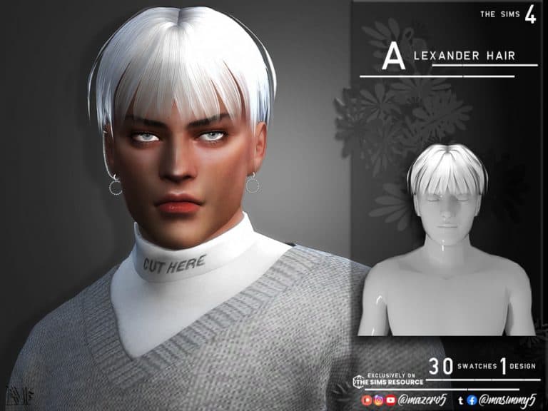 Alexander Hair - Sims 4 Haircuts
