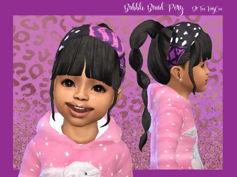 Bubble Braid Pony ~ Toddler - Sims 4 Haircuts