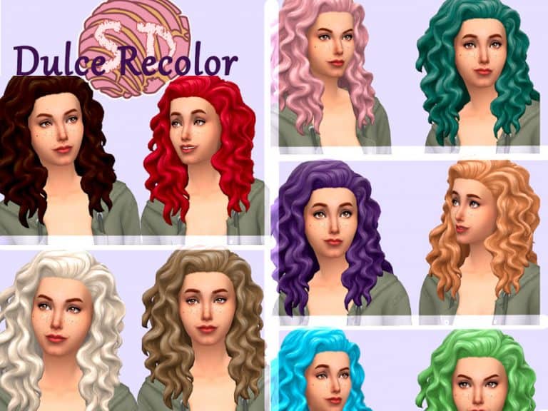 Curly Recolor- Cats and Dogs-Dulce Palette - Sims 4 Haircuts