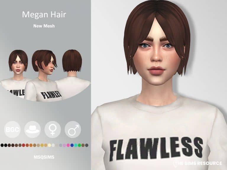 Megan Hair - Sims 4 Haircuts