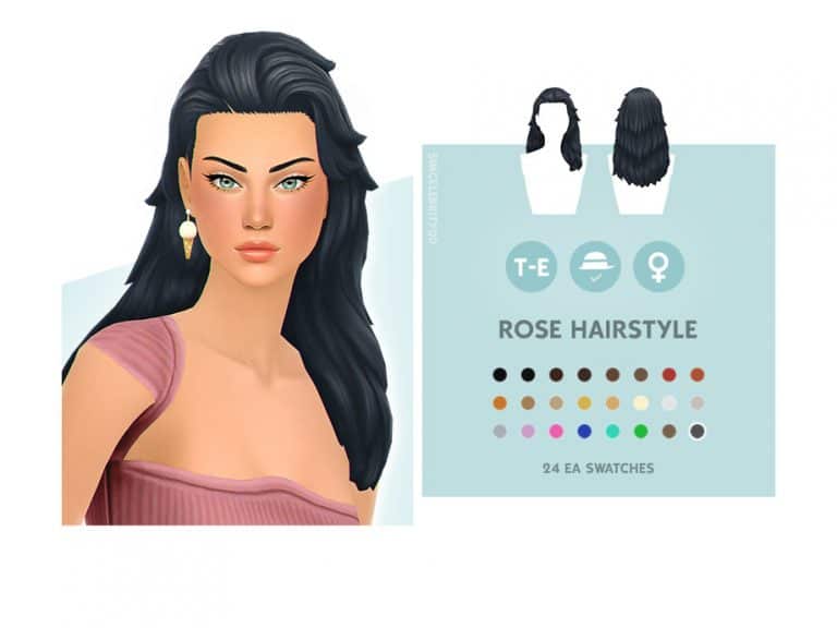 Rose Hairstyle - Sims 4 Haircuts
